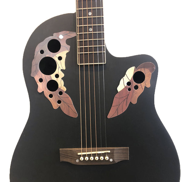 Black 41 inch Cutawary Round Back Acoustic Guitar - auxley.com